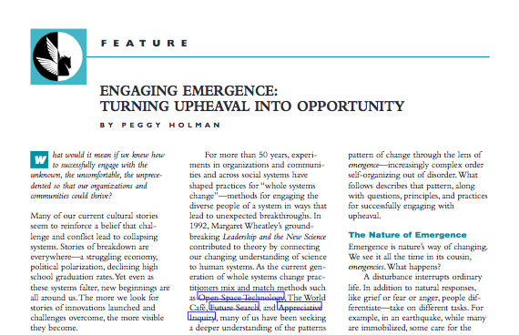 The Systems Thinker – Engaging Emergence: Turning Upheaval into ... The Systems Thinker – Engaging Emergence: Turning Upheaval into ...